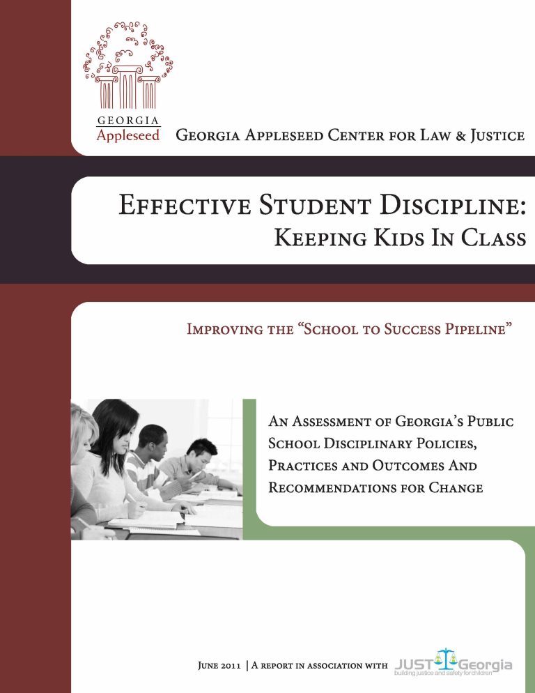 Effective Student Discipline – Georgia Appleseed Center for Law & Justice